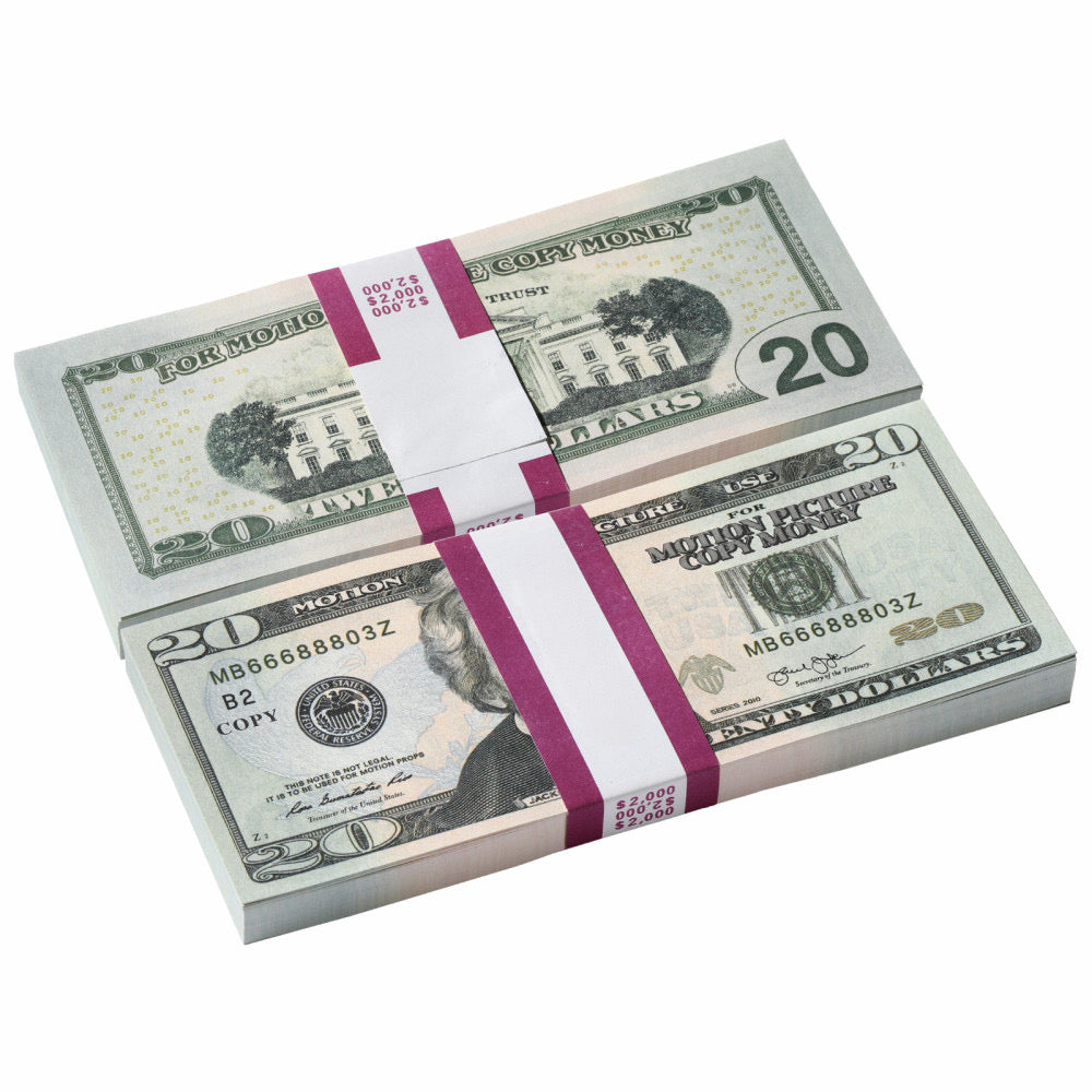 NEW EDITION PROP MONEY US $20 USD DOLLAR BILLS – PlayMovieMoneyUK